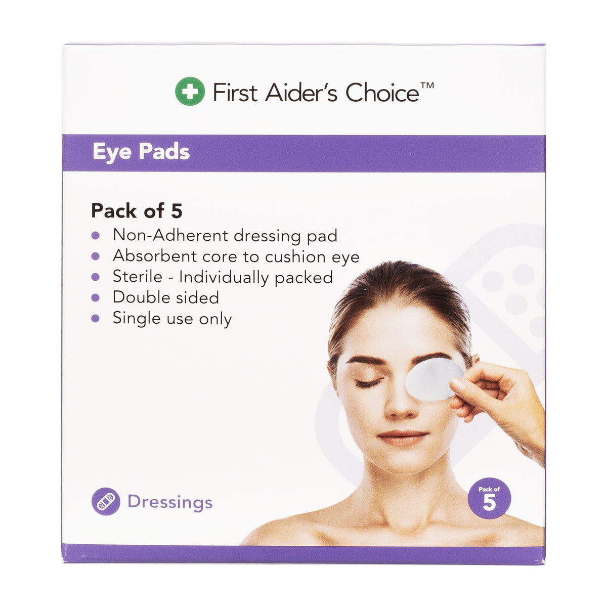First Aider's Choice Eye Pads, Pack of 5 — Trafalgar First Aid