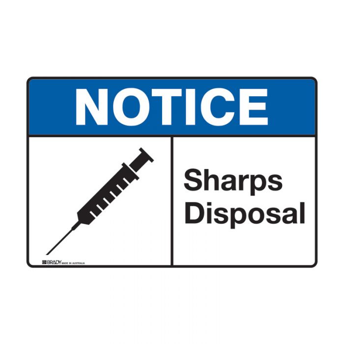 Notice Sign - Sharps Disposal — Trafalgar First Aid
