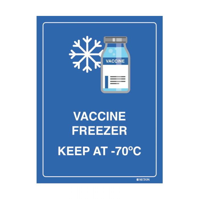 Vaccine Freezer Sign - Keep at -70C — Trafalgar First Aid
